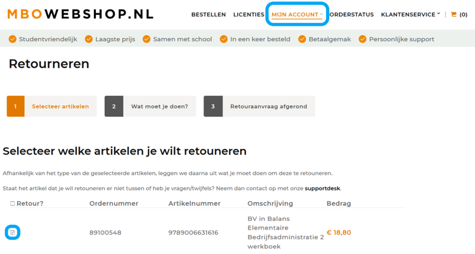 Retourneren van leermiddelen – MBOwebshop.nl – Kennisbank